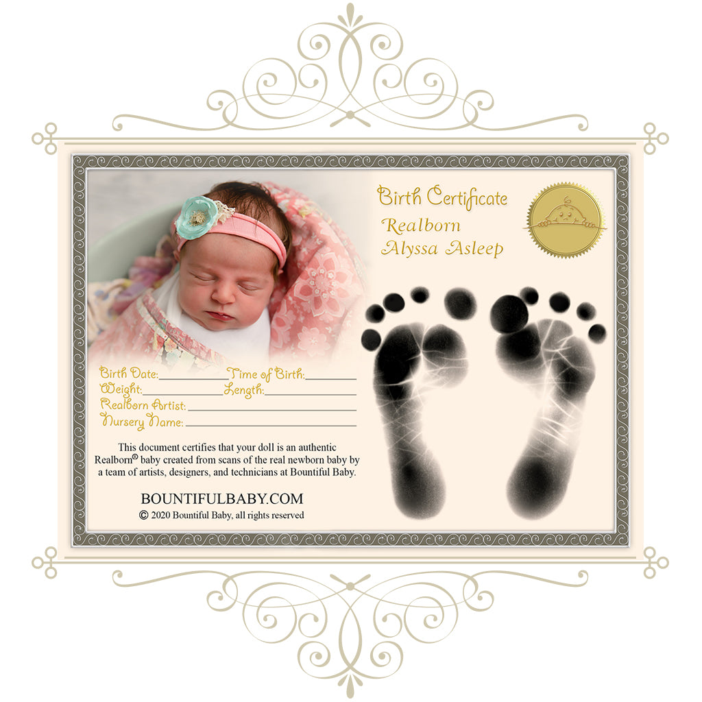Realborn® Alyssa Sleeping (18" Reborn Doll Kit) - Bountiful Baby (DP ...